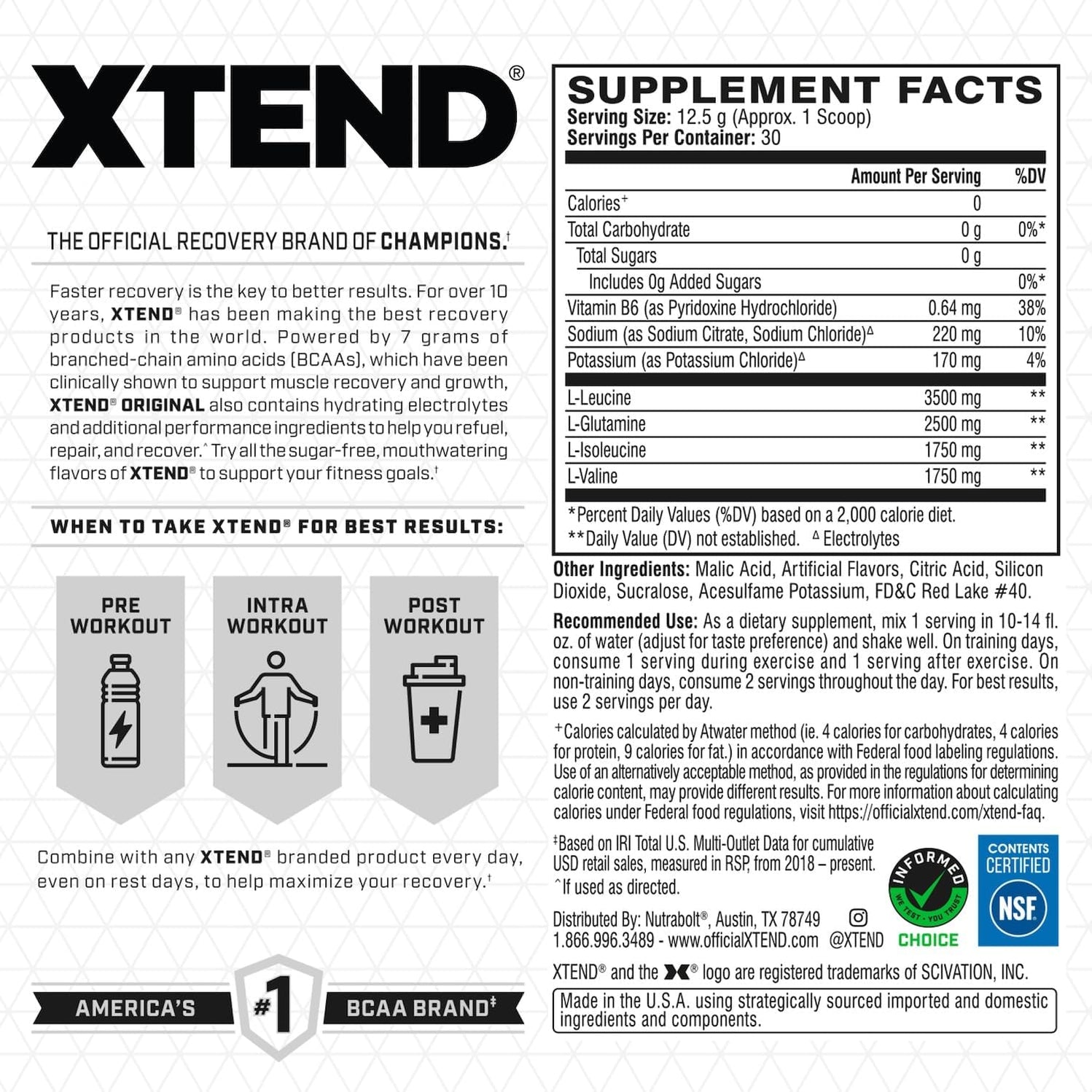 XTEND Original BCAA | Muscle Recovery, Endurance & Hydration Support ...